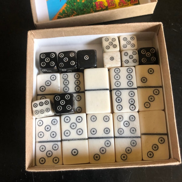 UNIQUE Medieval Bone Domino Set (double Six), SCA, Creative Anachronism ...