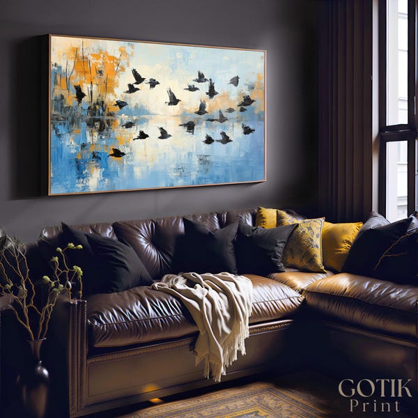 Horizontal Gold Frame Photoshop Mockup Template in Interior Mid-century ...