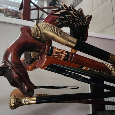 Handmade Wooden Walking Stick With Unique Spiral Design Artisanal ...