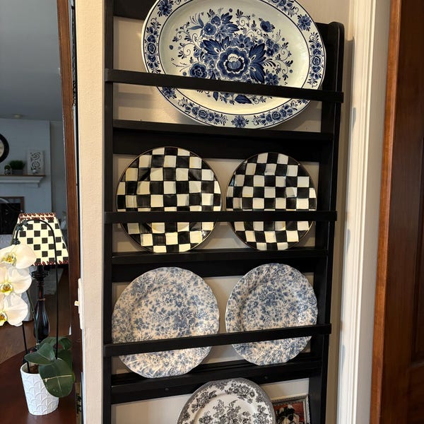 Plate Rack Wall Mounted, Plate Shelf, Hanging Plate Shelf, Farmhouse ...