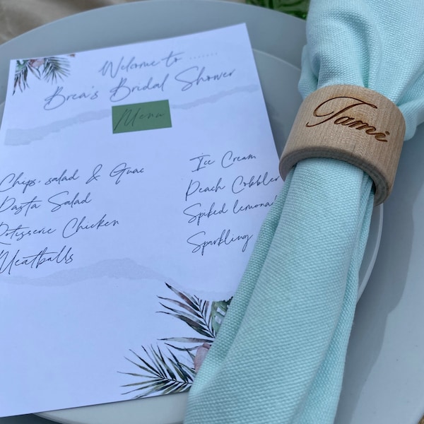 Napkin Rings Holders, Personalized Napkin Holder, Custom Napkin Ring ...