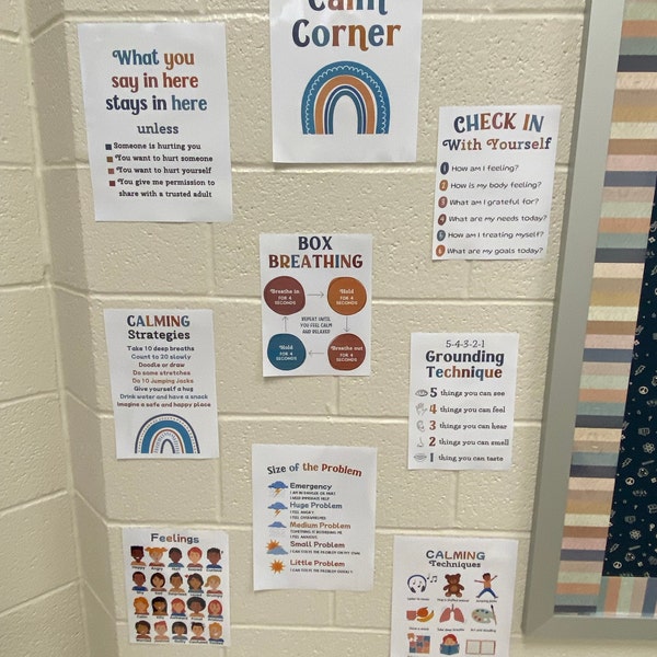 22 Boho Calming Corner Bundle School Counselor Office Decor ...