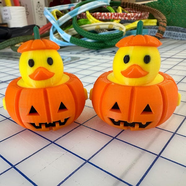 Pumpkin Duck, Duck Wearing a Pumpkin, Ducky in a Pumpkin, Cute ...