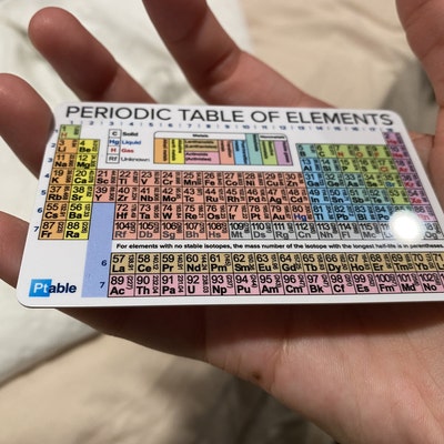 Periodic Table Plastic Wallet Card - Etsy