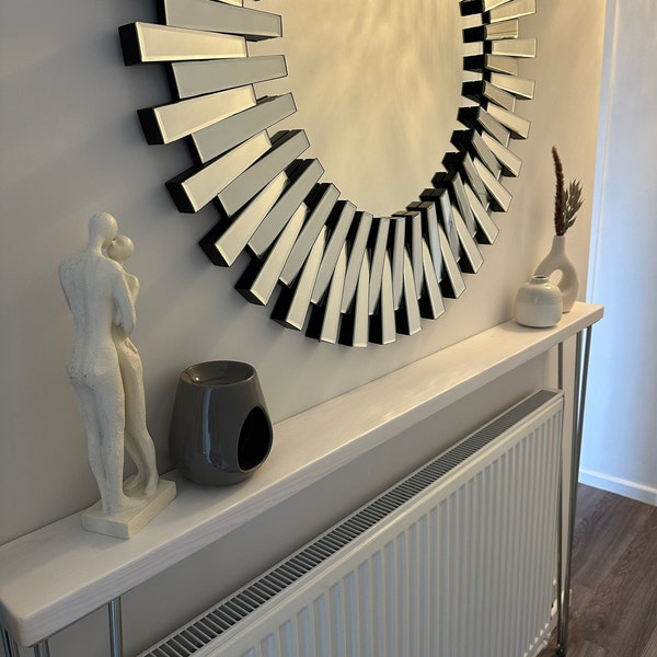 White Console Table, Hallway Table, Radiator Shelf, Rustic Hallway ...