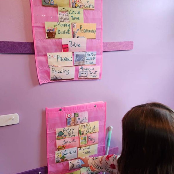 Watercolor Daily Rhythm Note Cards, Homeschool Picture Schedule ...