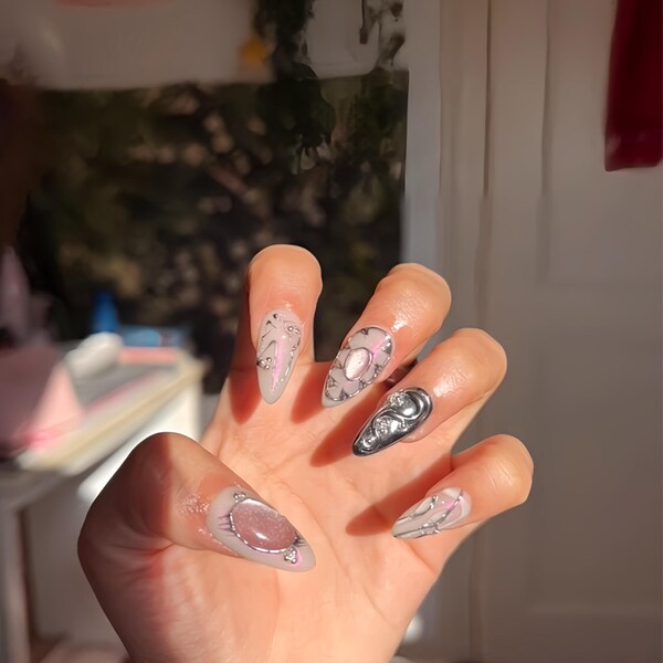 Daisy Edge - 3D Homemade Press-on Nails - Etsy