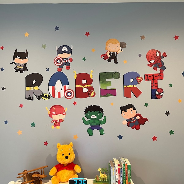 Superhero Wall Decal, Superhero Letters, Superhero Alphabet, Avengers ...