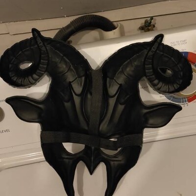 Gold Metallic Masquerade Mask With Horns, Fairy Ram Horns Mask, Antlers ...