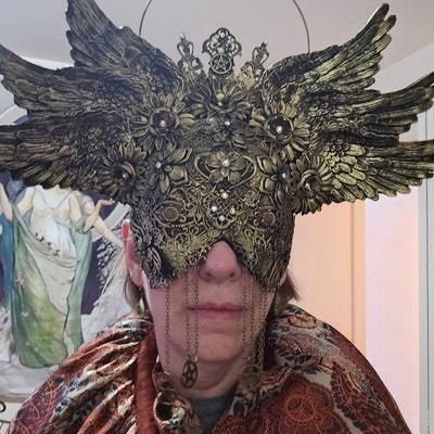 Wings Headpiece and Blind Mask, Gothic Crown, Gothic Headpiece ...