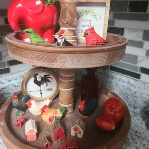 Chicken Figurine Statue Sculpture Handmade Small Miniature Wood ...