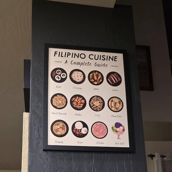 Filipino Food Art Print, Filipino Cuisine Wall Art, Philippines Food ...