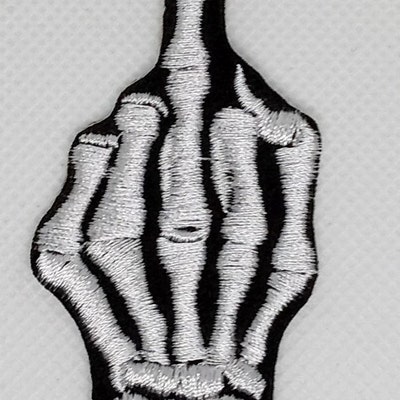 Skeleton Middle Finger Embroidery Design, Skeleton Hand Embroidery ...