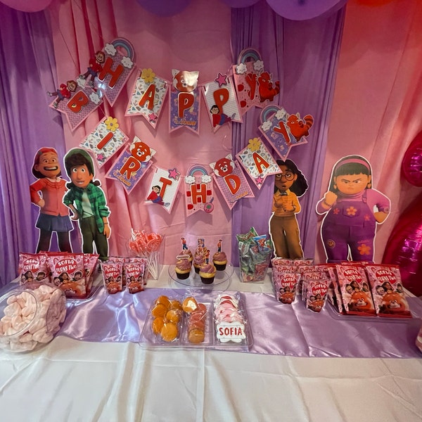 Turning Red Happy Birthday Banner. Turning Red Cake Topper. Red Panda ...