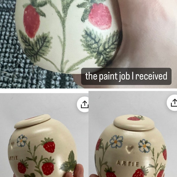 Strawberries Cat Urn, Wild Strawberries Dog Urn for Animals, Floral - Etsy
