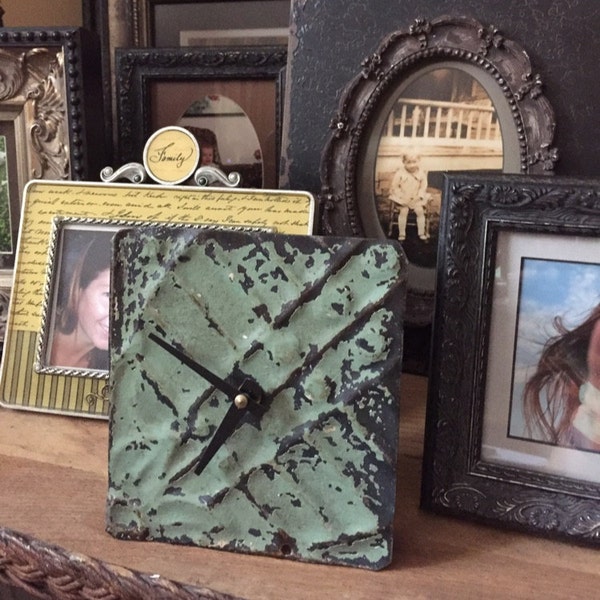 Vintage, Unique Upcycle Wall Décor Ceiling Tin Clock With off Center ...