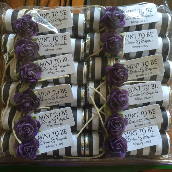 Set of 125 Favors, Decorated Mints With Personalized Tag - Etsy