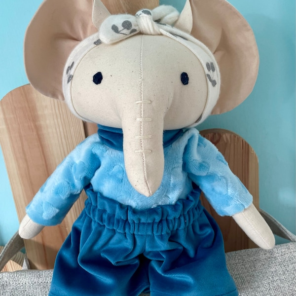 Elephant Sewing Pattern PDF - Make a Stuffed Elephant Doll / Stuffed ...