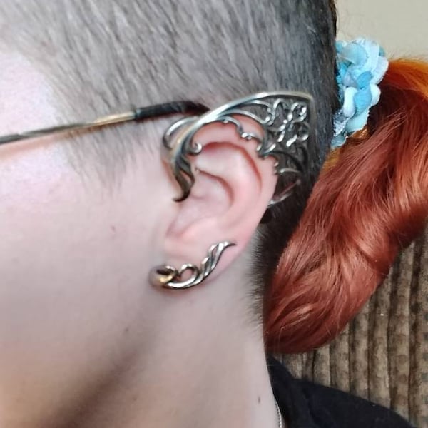 Elf Ears Gothic Earring, No Piercing Ear Cuff, Elf Earring, Single Ear ...