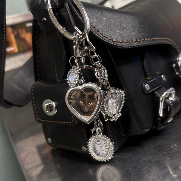 Punk Star Charm Sliver Chain Bracelet,star, Paper Clip,button Charm ...