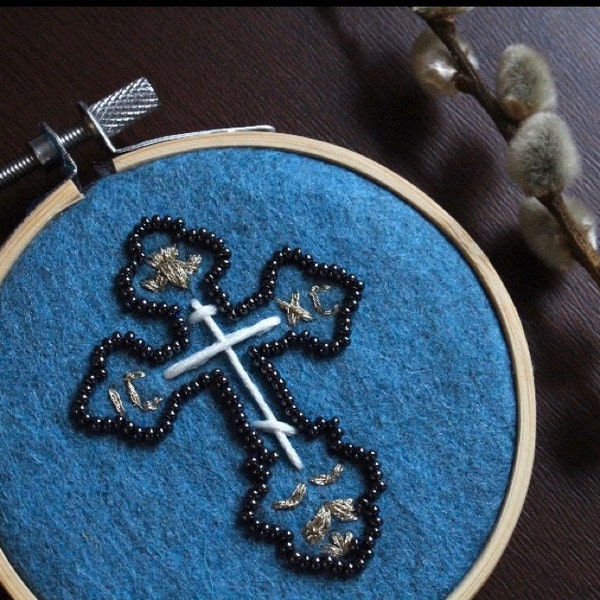 FULL KIT* Orthodox Cross Hand Embroidery/christian Embroidery Pattern ...