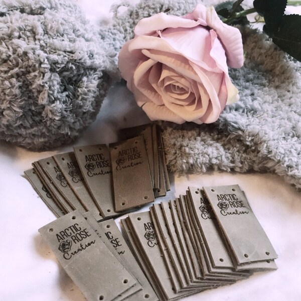 Center Fold Leather Labels Custom Folding Labels Personalized Logo ...