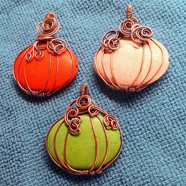 TUTORIAL Pumpkin Halloween Wire Wrapped Tutorial Pendant - Etsy