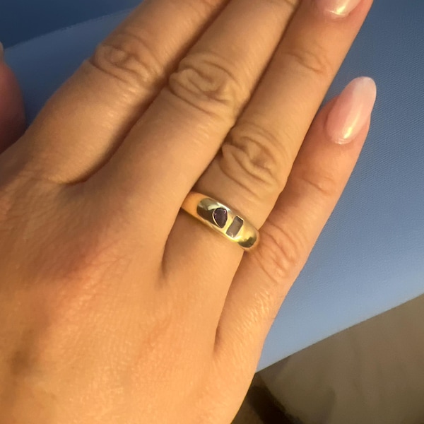 Toi Et Moi Ring | Gold Cloud Ring | Gift for Mom | Two Stone Ring ...