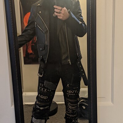 Custom Handmade Punk Rock Goth Emo Metal Cyber Dark Ripped Crazy Weird ...