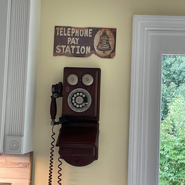 Plasma Cut Aluminum (dibond) Vintage Telephone Sign Rustic Sign Phone ...