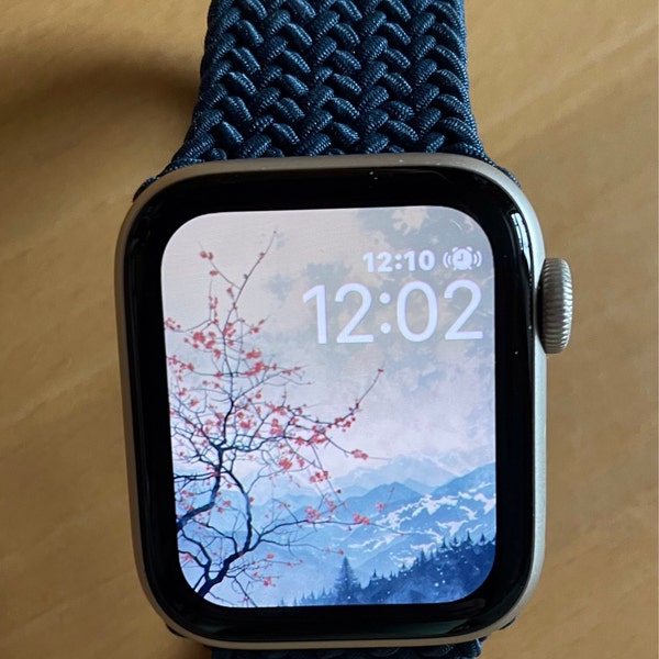 Mount Fuji Apple Watch Wallpaper, Japanese Art Smartwatch Face, Sage ...