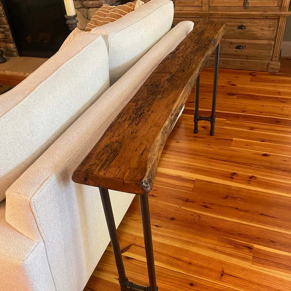 Narrow Console Handmade Table, Reclaimed Wood Table, Long Sofa Table ...