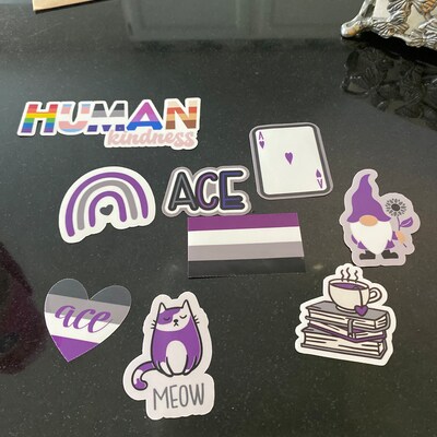 Asexual Pride Sticker Pack, LGBTQ Stickers, Pride Stickers, Water ...