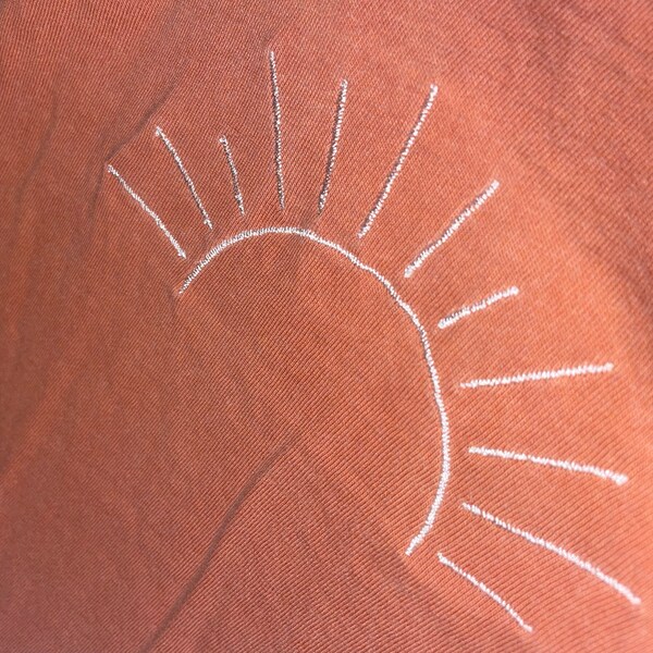 Embroidered Sun T-shirt L Comfort Colors Minimalist Summer Sun T-shirt ...