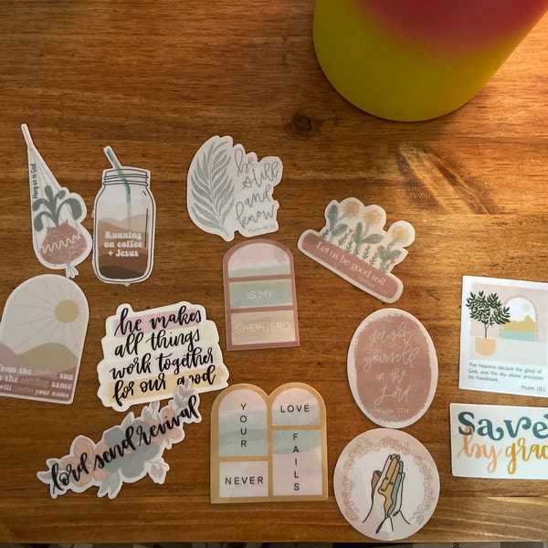 Boho Sticker Bundle, Faith Stickers, Christian Sticker Pack, Bible ...