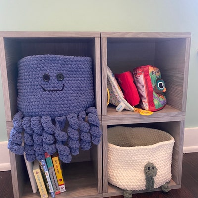 Octopus and Turtle Baskets Nursery Baby Basket Ocean Animals Green/blue ...