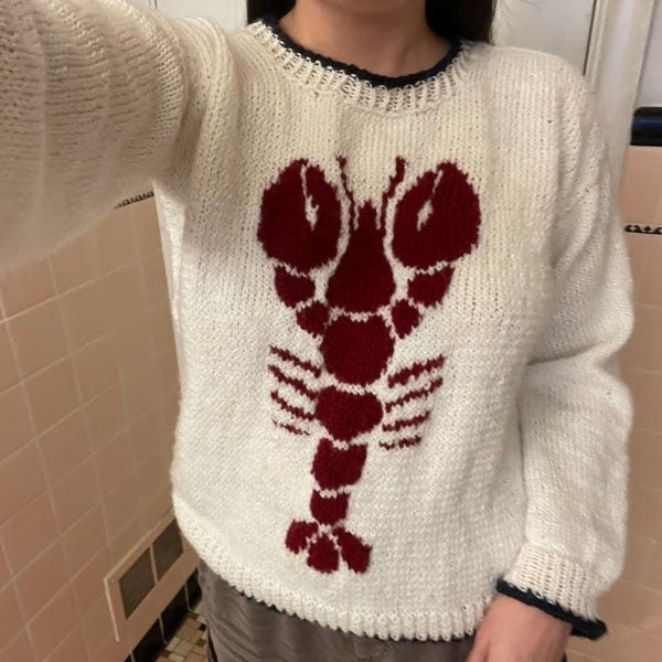 The Sebastian Sweater - Knitting Pattern - Lobster Jumper - Digital ...