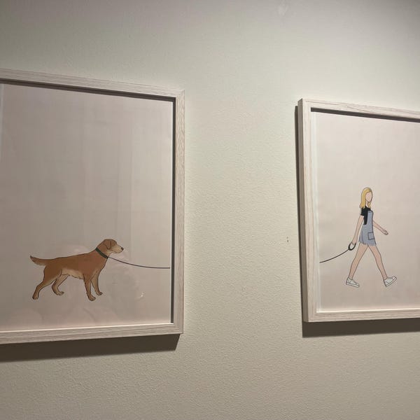 Personalised Digital Print, Owner and Dog, Custom Wall Art, Minimalist ...