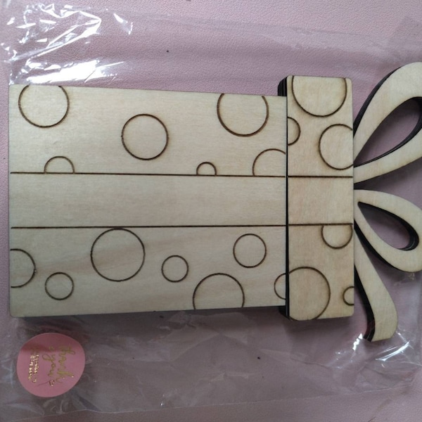 Handcrafted Wooden Gift Card Holder- Unique Present-shaped Design ...
