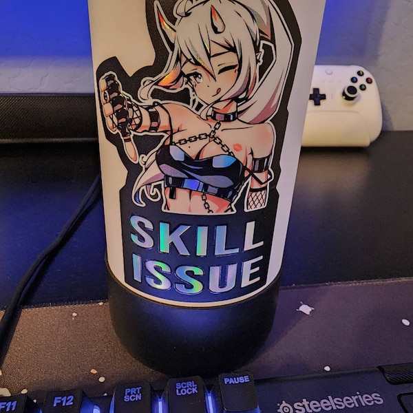 Skill Issue. Demon Waifu Sticker - Holographic Vinyl Sticker Edition ...