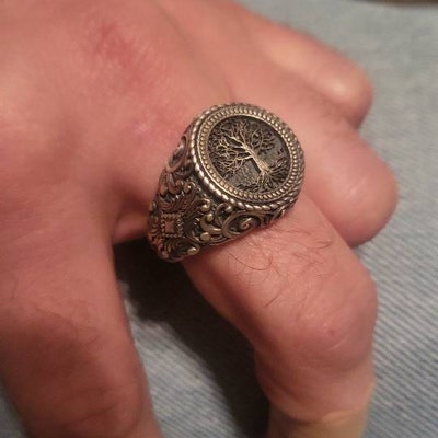 Koi Fish Sterling Silver Mens Ring, Japanese Fish Nature Inspired Ring ...