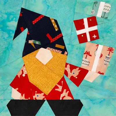 GNOME WITH GIFTS Paper Pieced Block Pattern in Pdf - Etsy