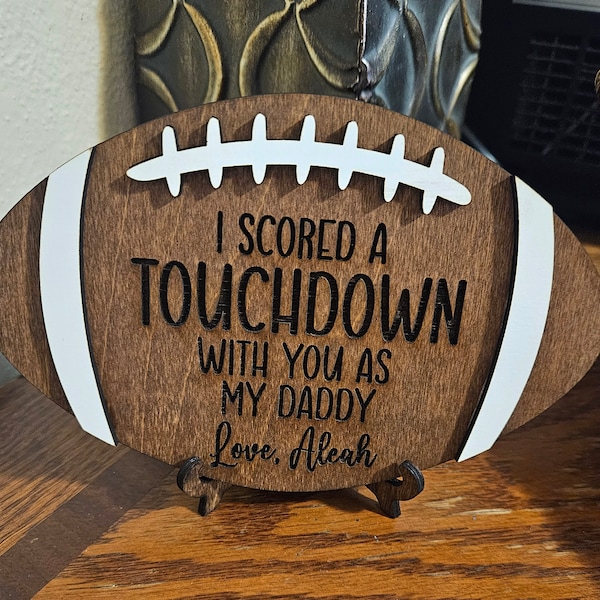 Football Dad Gift Custom Father's Day Sign Personalized Dad Gift From ...