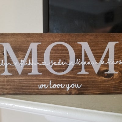Mother's Day Gift Rustic Wood Mom Sign Family Wall Sign Family Sign ...