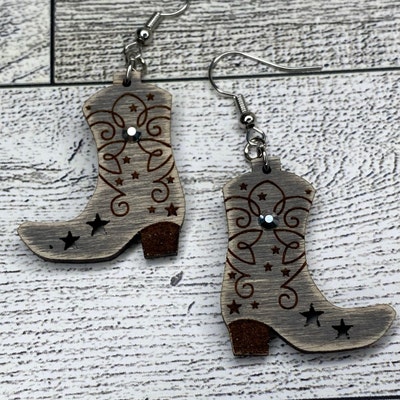 Cowboy Boot Earrings SVG Cowgirl Boot Earring SVG Cowgirl Boots SVG ...