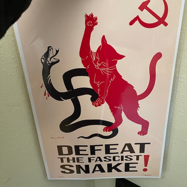 Soviet Cat - Defeat the Fascist Snake Poster - Etsy
