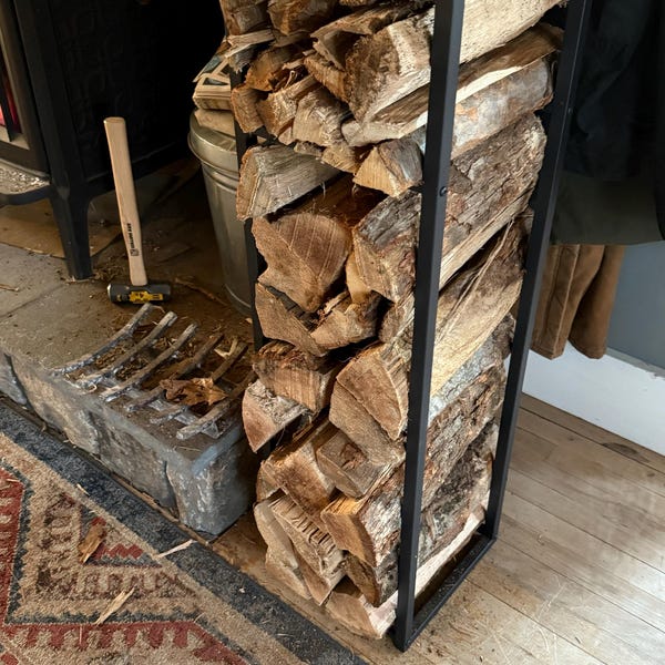 Modern Metal Firewood Rack: Vertical Log Storage for Living Room - Etsy