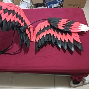 Husk Wings, Black, Red Angel Wings Costume, Hazbin Hotel, Cosplay - Etsy