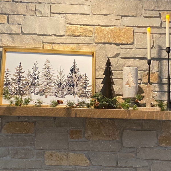 Christmas Tree Print | Winter Landscape | Pine Tree Art | Farmhouse ...