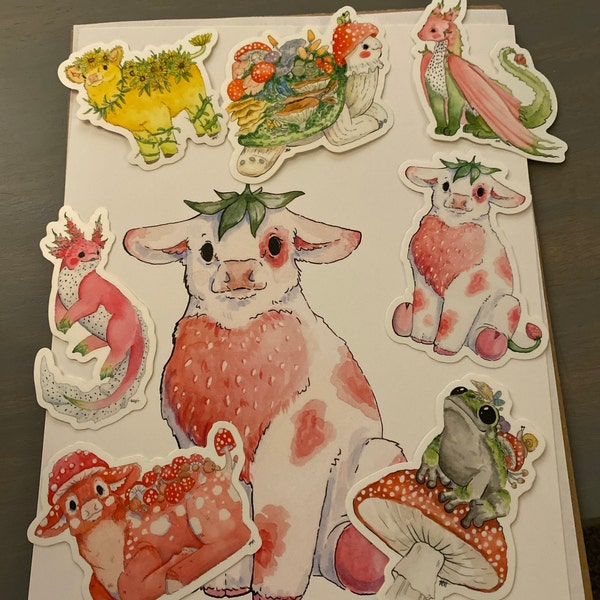 Strawberry Cow Print - Etsy